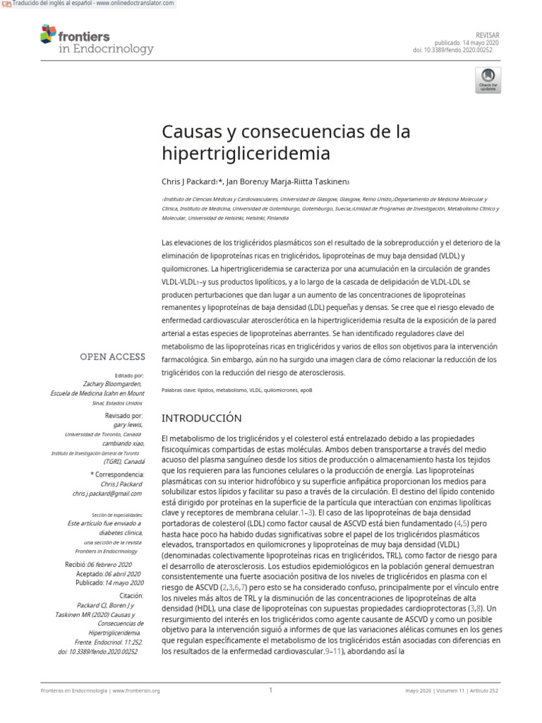 Hipertrigliceridemia en Es | PDF
