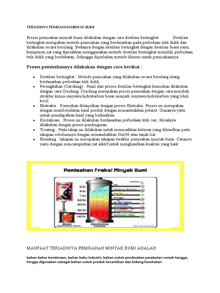 Pemisahan Minyak Bumi | PDF | Sains & Matematika | Teknologi & Rekayasa