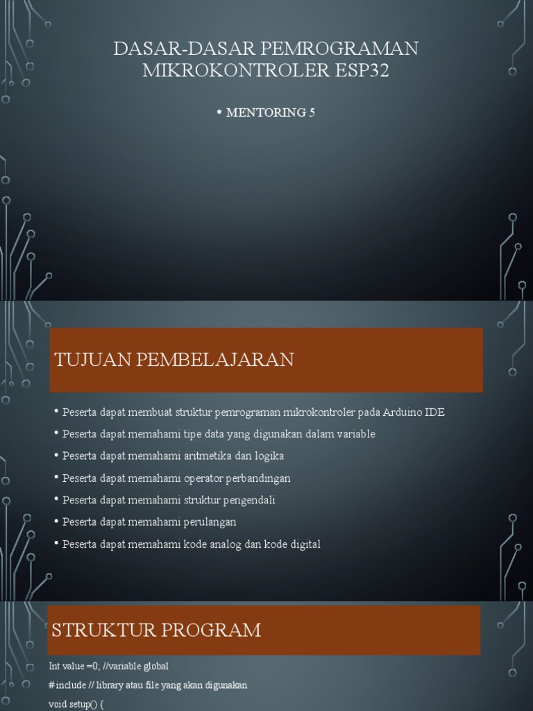 Dasar-Dasar Pemrograman Mikrokontroler Esp32 Melalui Arduino Ide | PDF