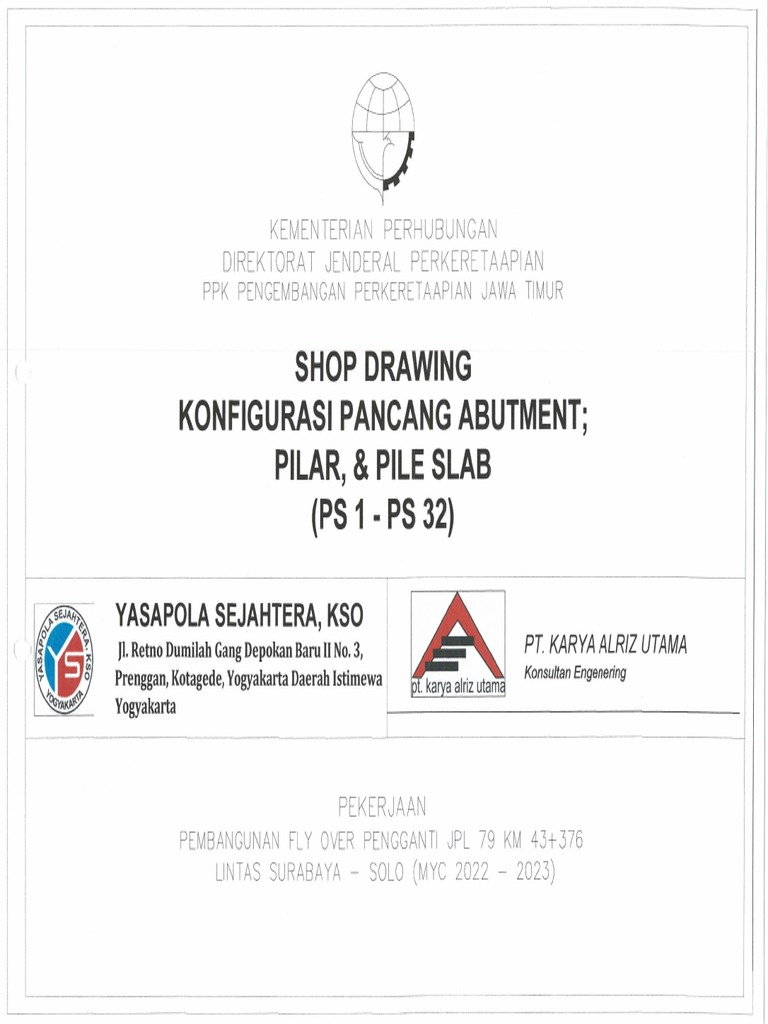 Konfigurasi Pancang Abutmen, Pilar & Pile Slab | PDF