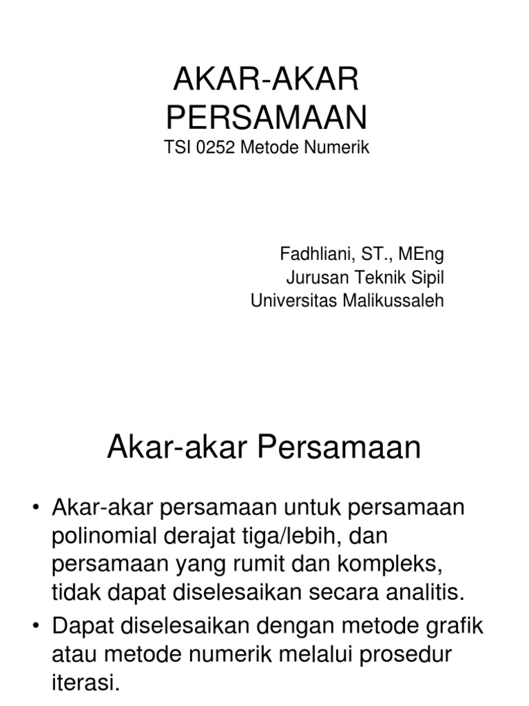 2 Akar Persamaan - 2022 | PDF