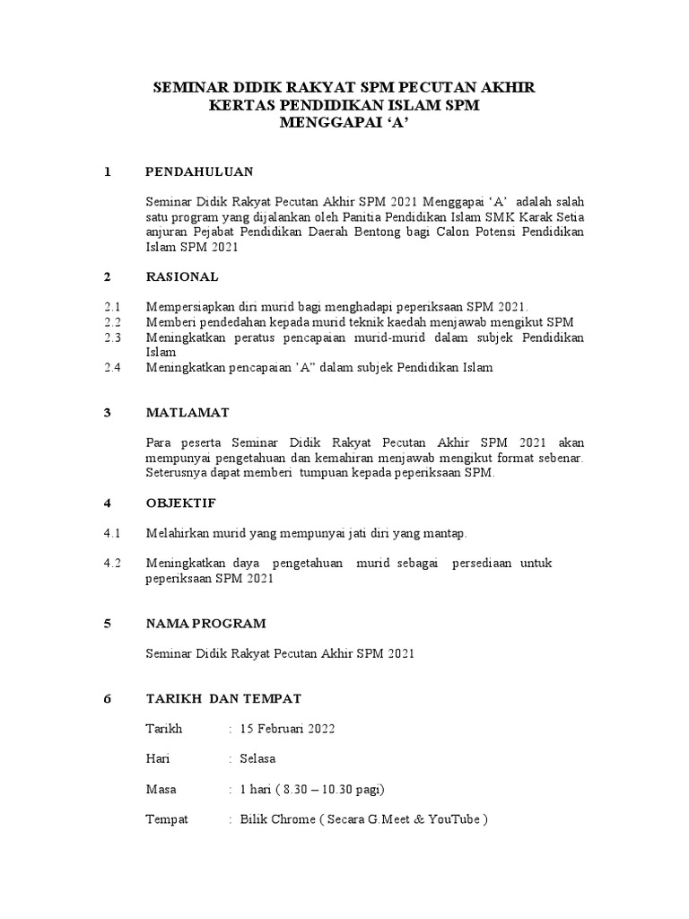 Kertas Kerja Seminar Teknik Menjawab | PDF