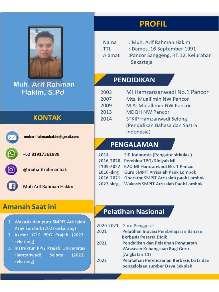CV Muh Arif RH | PDF