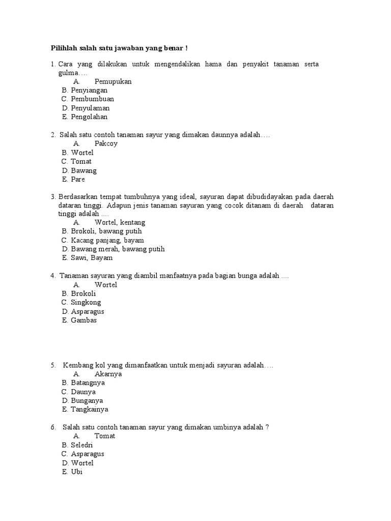Master Soal Pkwu Budidaya | PDF | Griya & Taman