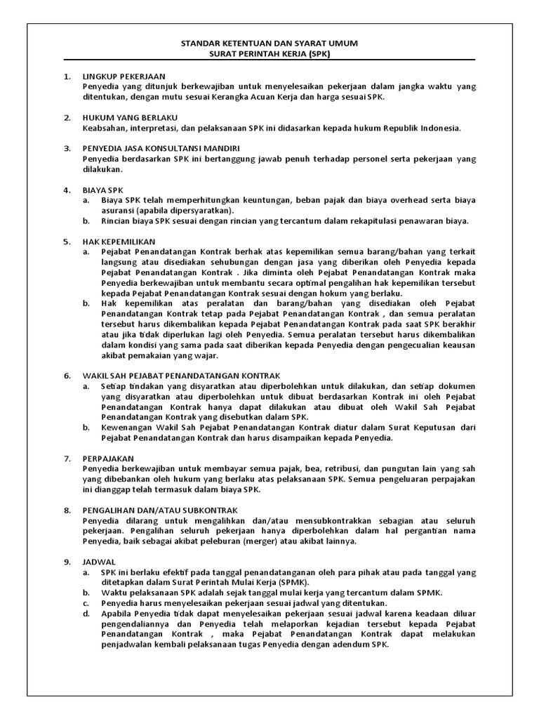 Standar Ketentuan Dan Syarat Umum | PDF