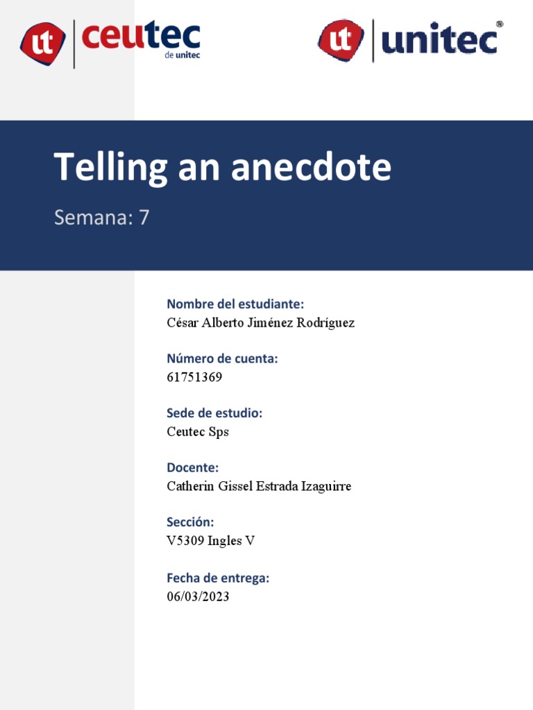 CesarJimenez - Telling An Anecdote | PDF