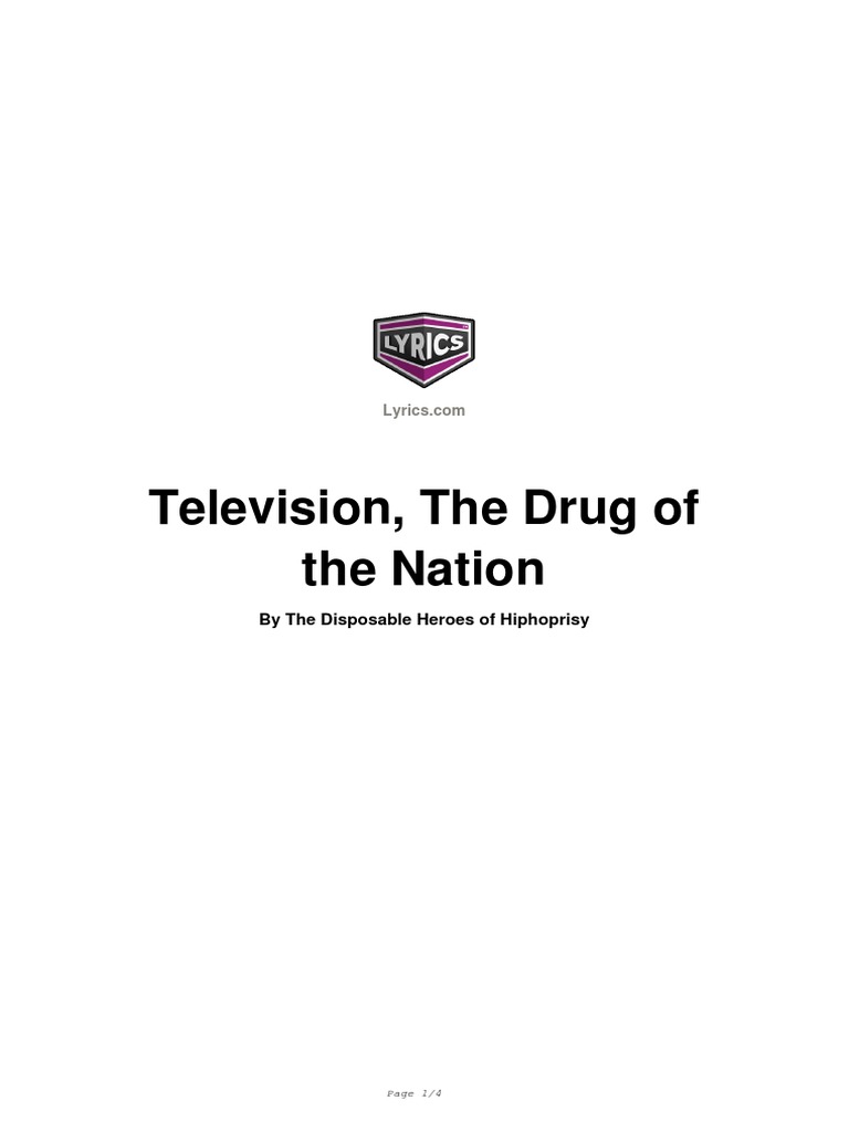 Television - The Drug of The Nation | PDF