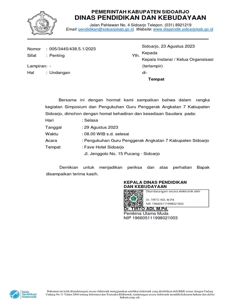 Undangan Simposium PGP Angk. 7 Sda | PDF