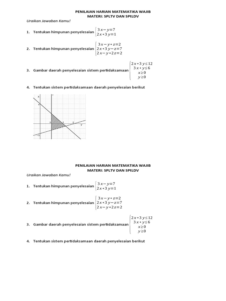 SOAL PENILAIAN HARIAN SPLTV DANS SPtLDV | PDF