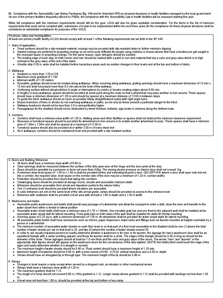 BP 344 For PWDs | PDF | Stairs | Door