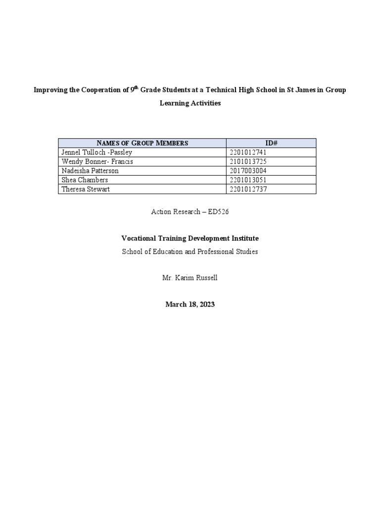 ED526 - Module 2 - Assignment 2 - Group | PDF | Teachers | Learning
