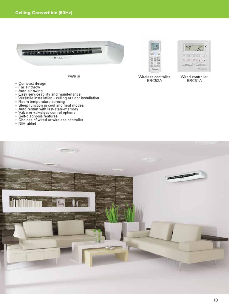 Ceiling Suspended Chilled Water FCU (FWE) DAIKIN | PDF