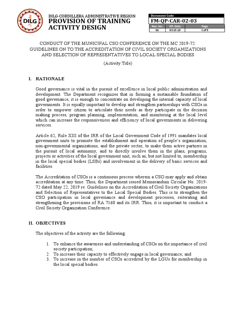 CSO Conference on Accreditation Guidelines | PDF