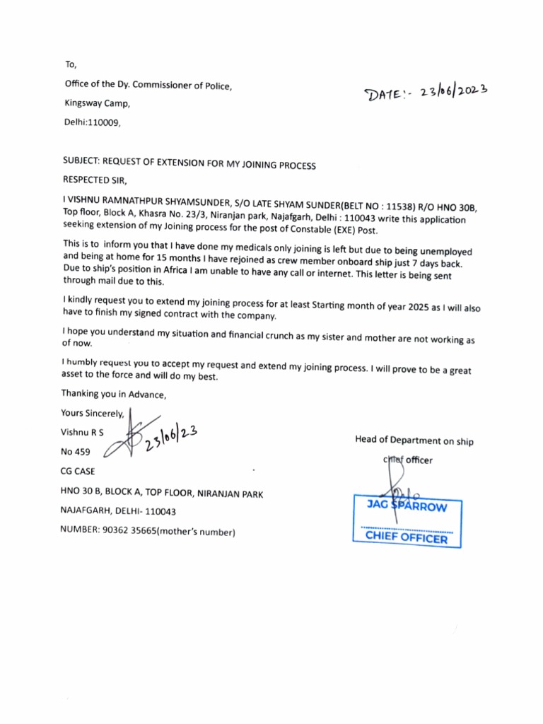 Delhi Police Letter 2023 | PDF