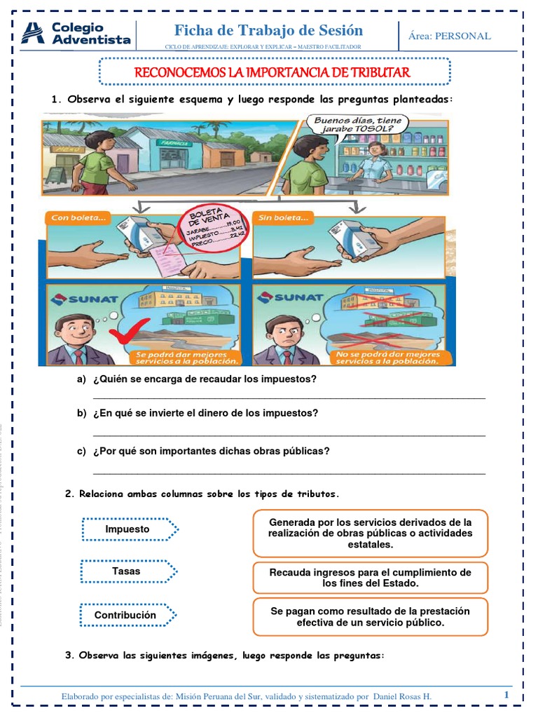 04-09 Ficha 08 Ps - V Unidad Reconocemos La Importancia de Tributar Ok | PDF | Economias