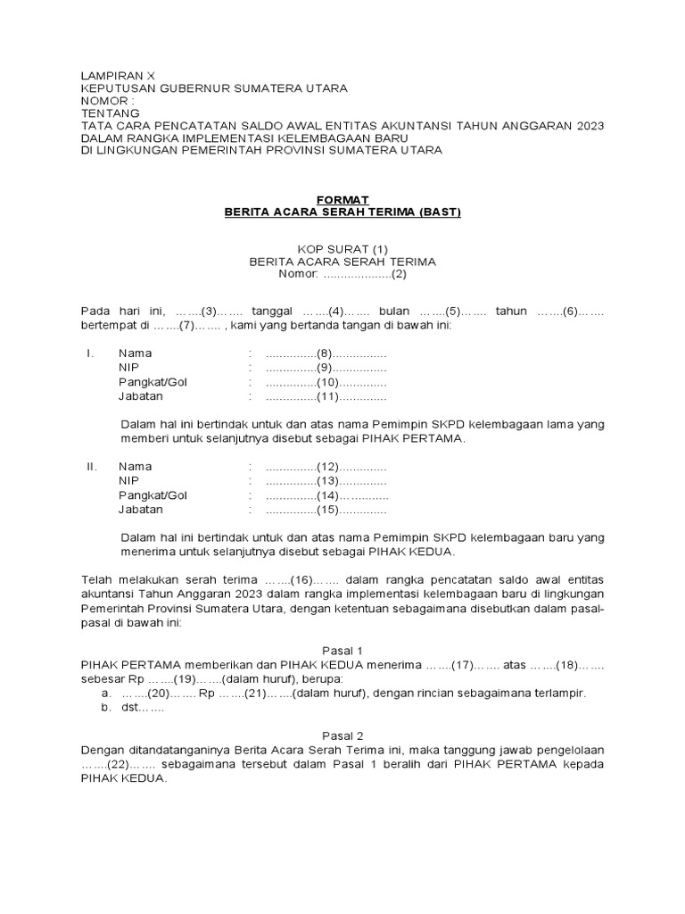 Lampiran X BAST | PDF