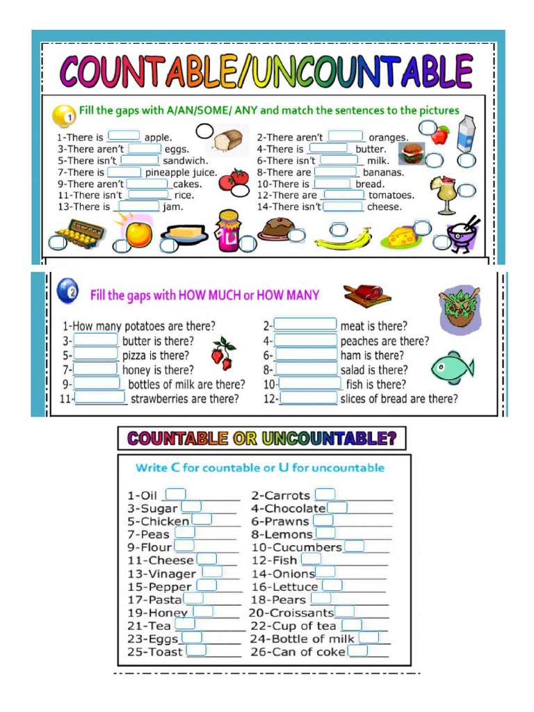 COUNTABLE AND UNCOUNTABLE NOUNS-PRACTICE-25SETIEMBRE | PDF