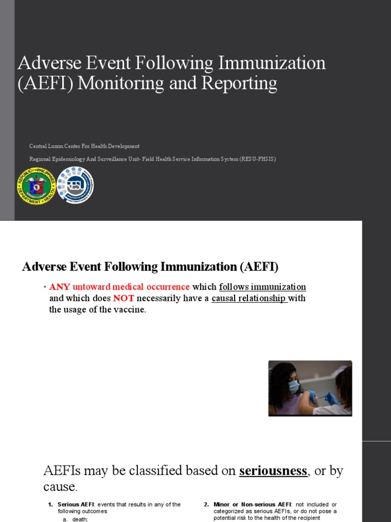 AEFI Monitoring and Reporting Guide | PDF | Clinical Medicine | Medical Humanities