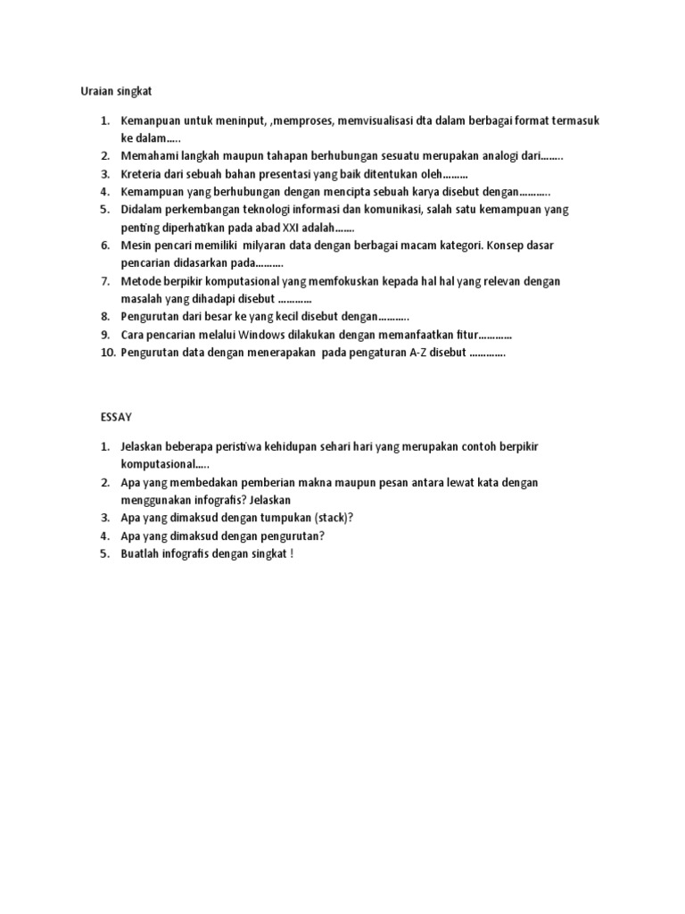 Soal Informatika Kelas 10 Dkv | PDF