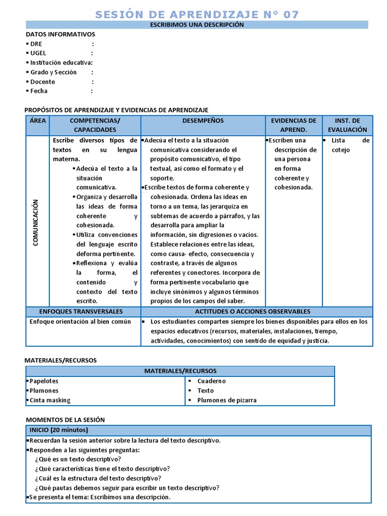 Escribimos Una Descripción | PDF | Aprendizaje | Ciencia cognitiva