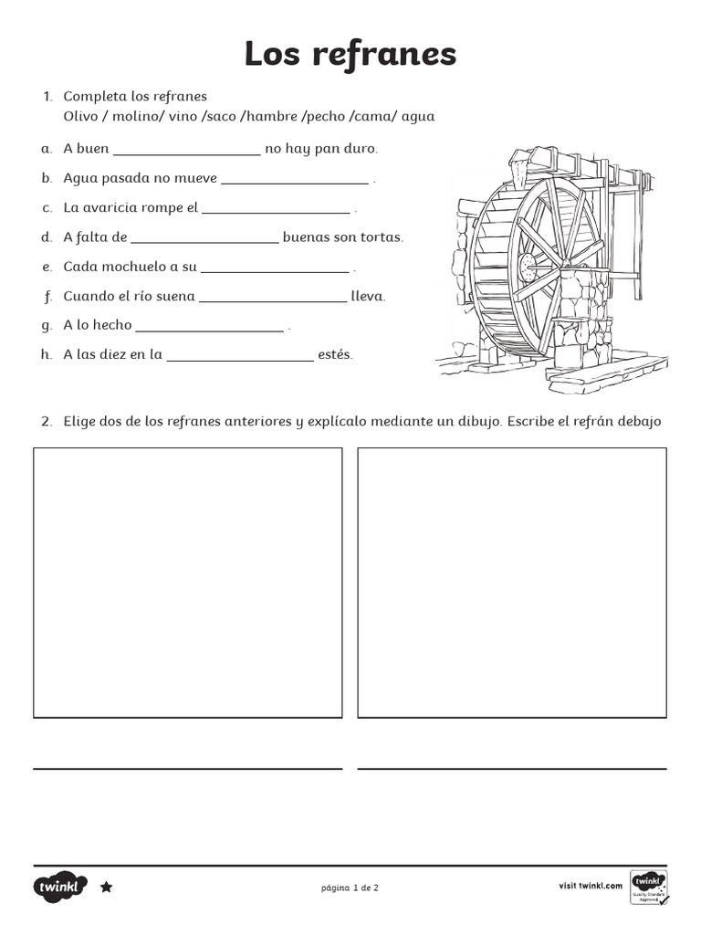 Es SL 2547501 Los Refranes Fichas de Actividad Spanish Espantildeol | PDF