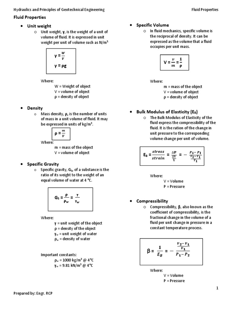 Module 1 Fluid Properties | PDF | Density | Viscosity