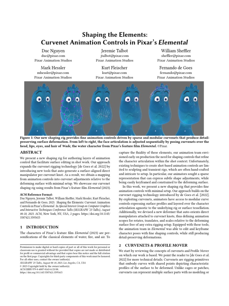 Shaping The Elements: Curvenet Animation Controls in Pixar's Elemental ...