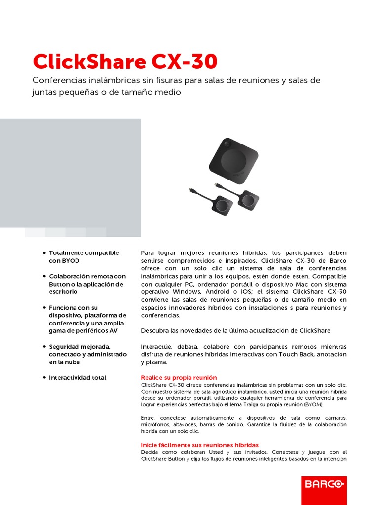 ClickShare CX-30 Manual Barco | PDF | Aplicación movil | Mac OS