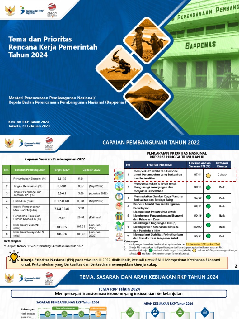Pembukaan dan Arahan Sesmen_Kick Off RKP 2024_Tema dan Prioritas RKP ...