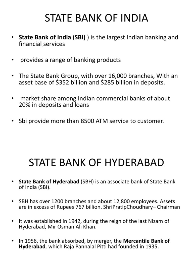 An Overview of the State Bank Group in India including State Bank of ...