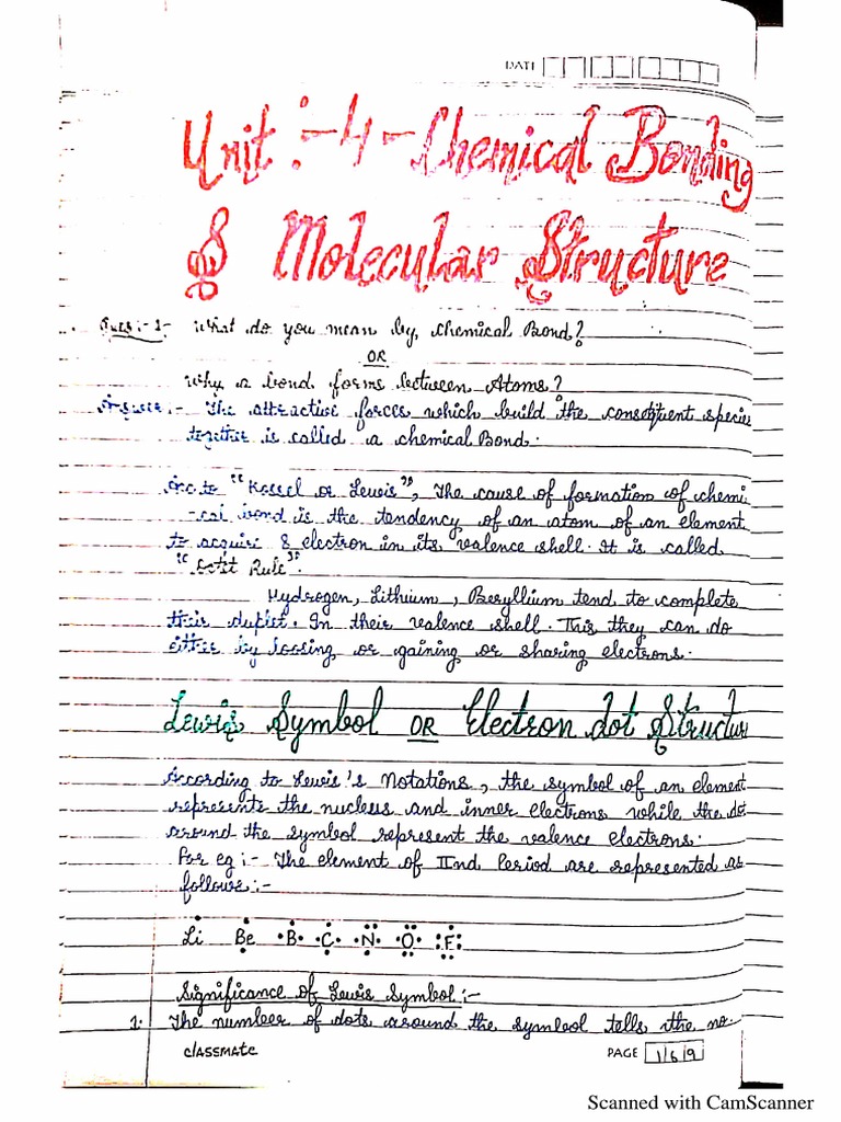 Notes Chemical Bonding | PDF