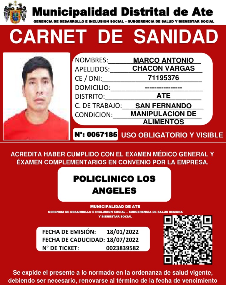 Carnet de Sanidad: Gerencia de Desarrollo E Inclusion Social - Subgerencia de Salud Y Bienestar ...