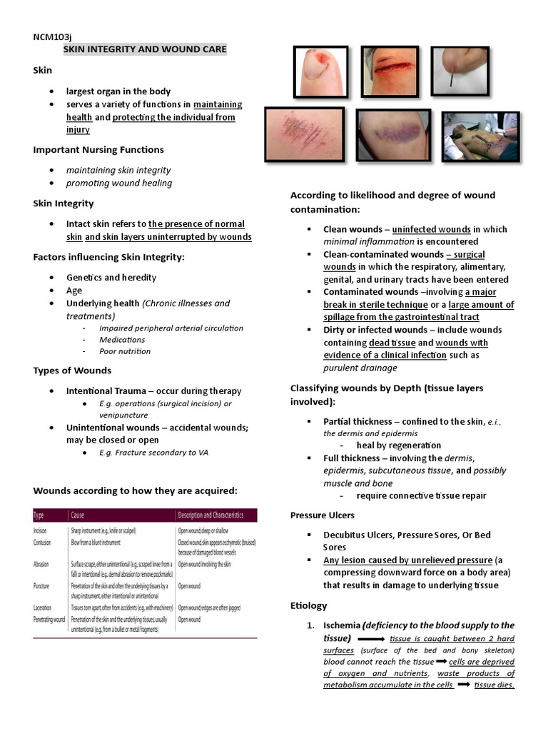 NCM103 - Skin Integrity and Wound Care | PDF