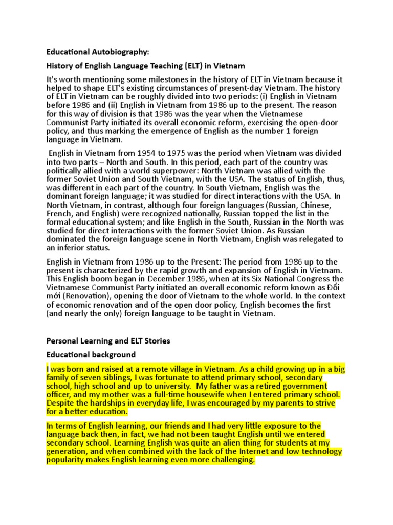 Educational Autobiography | PDF