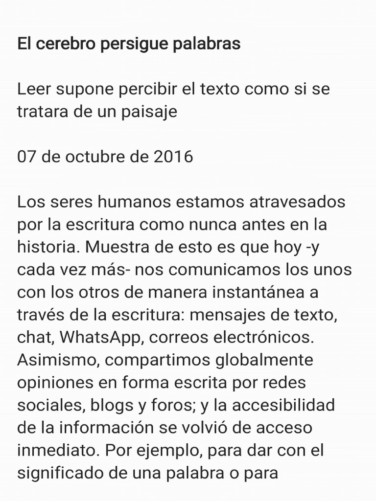 El Cerebro Persigue Palabras | PDF
