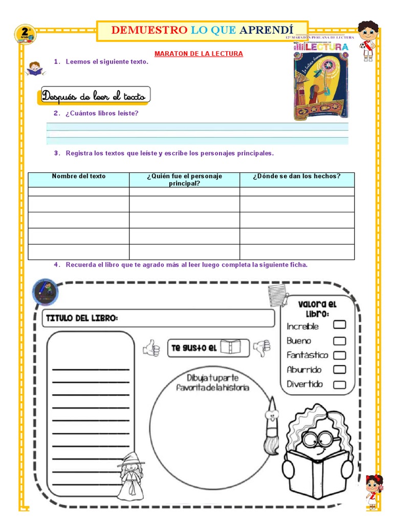 Adicional - Ficha - Maraton de La Lectura | PDF