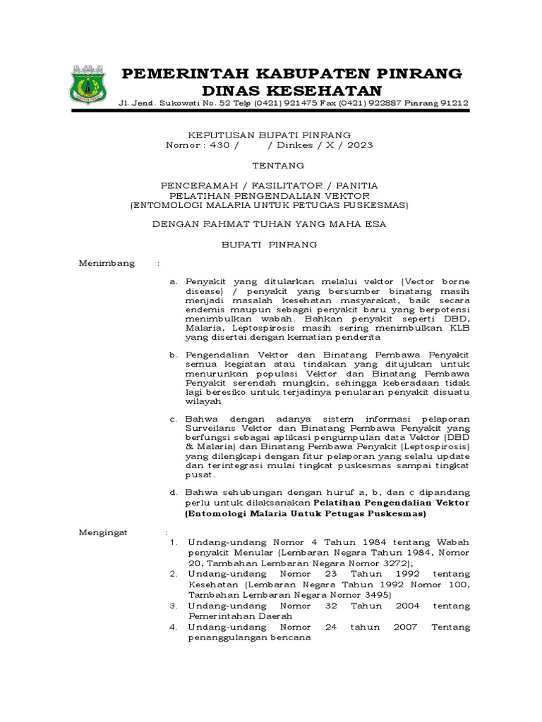 SK Fasilitator & Panitia PRG | PDF