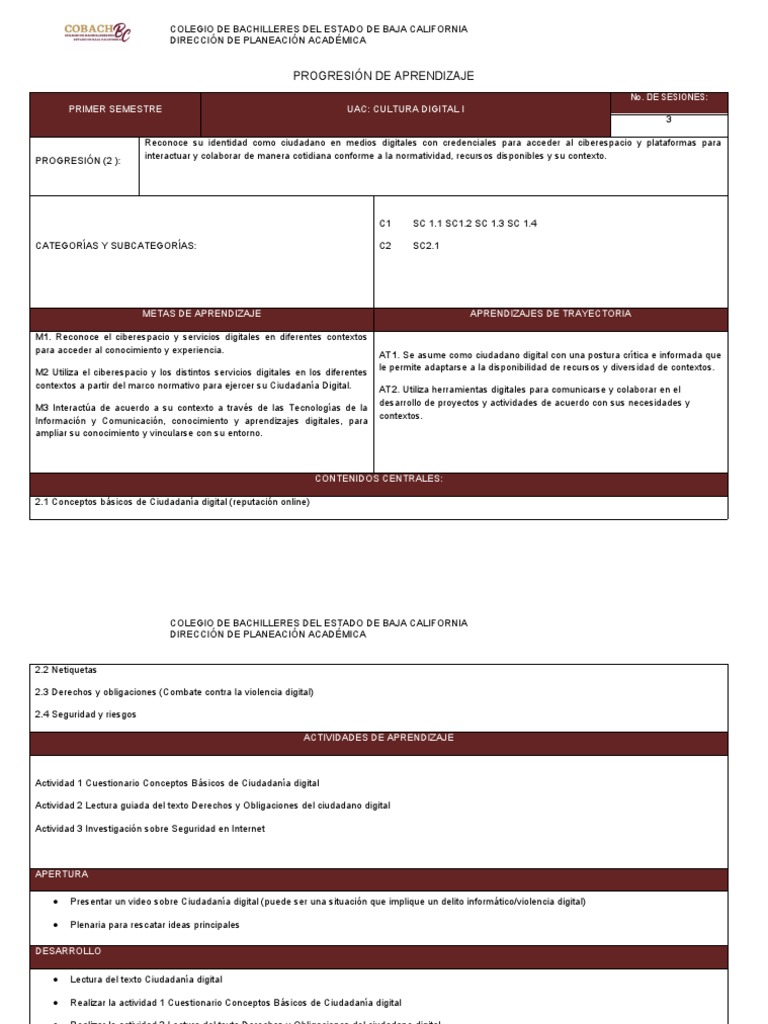 Plan Clase Progr 2 | PDF | Aprendizaje