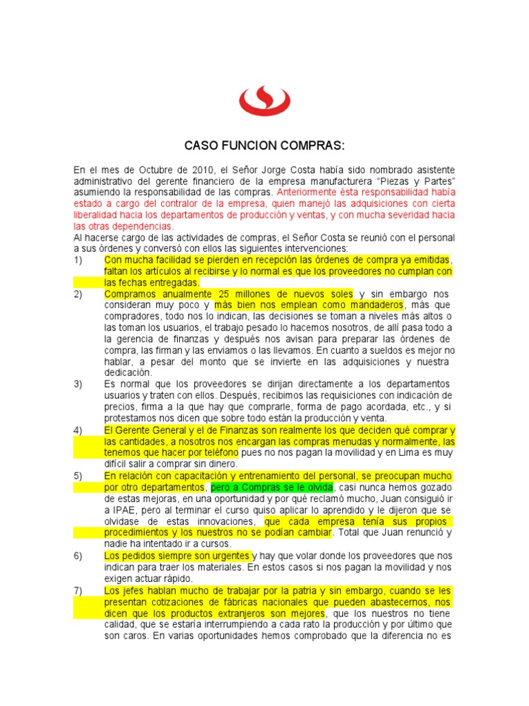 CASO FUNCION COMPRAS - UPC Solucion | PDF | Economias | Business