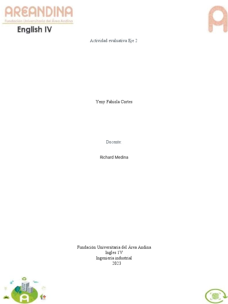 English 4 - Eje 1 - Week 2 Terminado | PDF