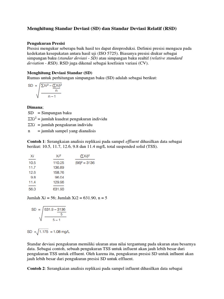 Menghitung Standar Deviasi | PDF