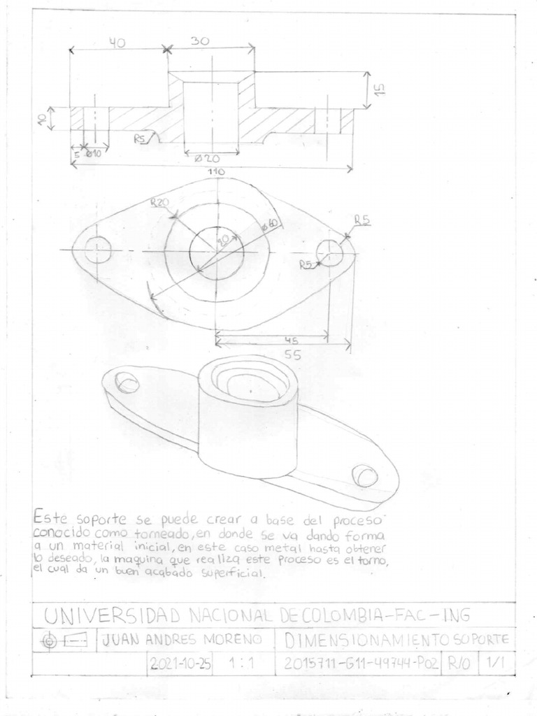 Trabajo Dimensionamiento Dibujo Basico | PDF
