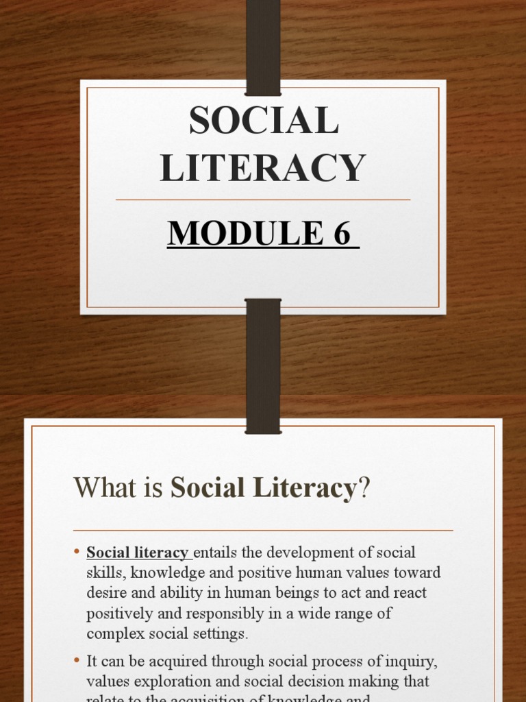 Understanding Social Literacy Skills | PDF | Emotional Intelligence ...