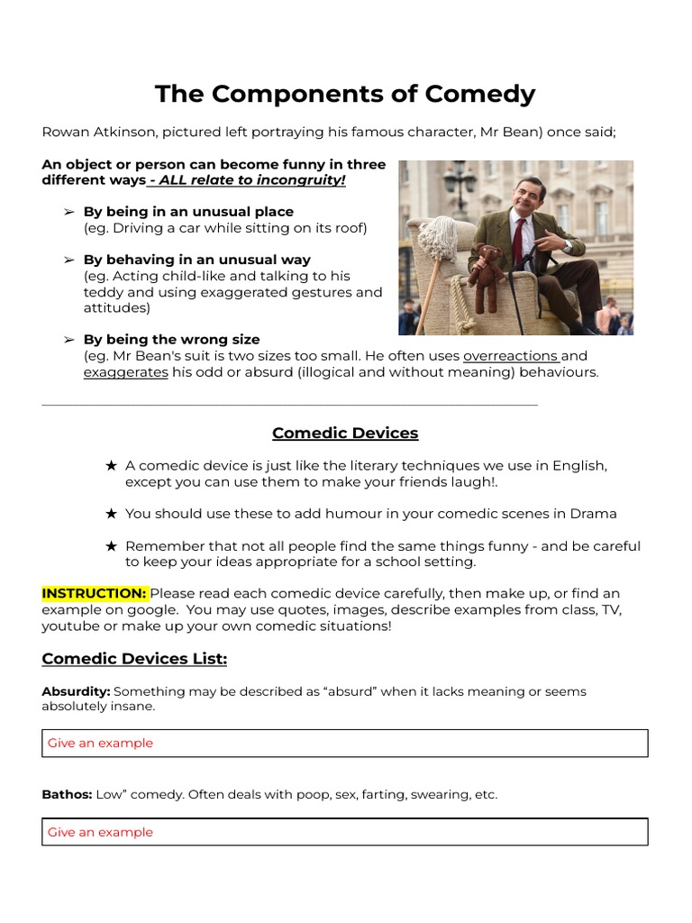The Components of Comedy (1) | PDF | Comedy | Humour