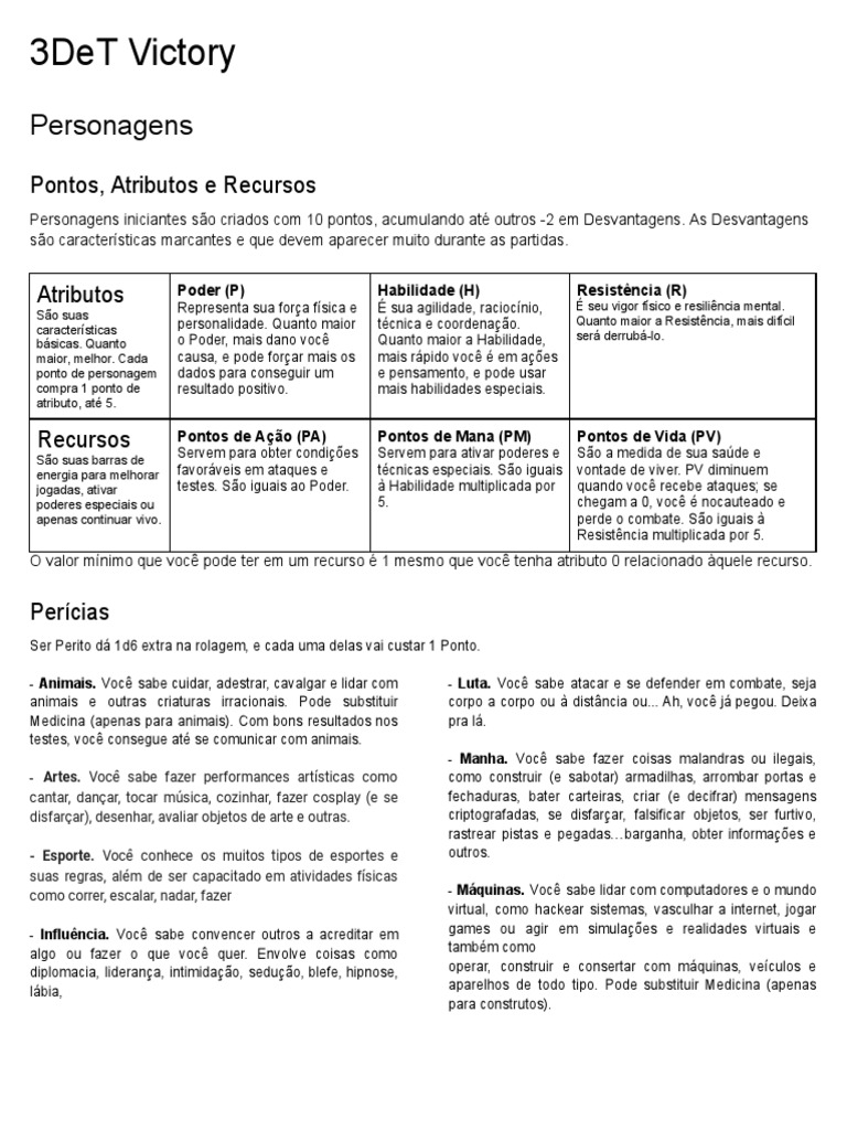 3DeT Victory - Compilado | PDF | Ilusão | Humano