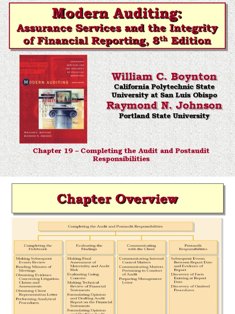 BJ 8e Ch19 Completing The Audit Post Audit Responsibilities | Download Free PDF | Audit ...