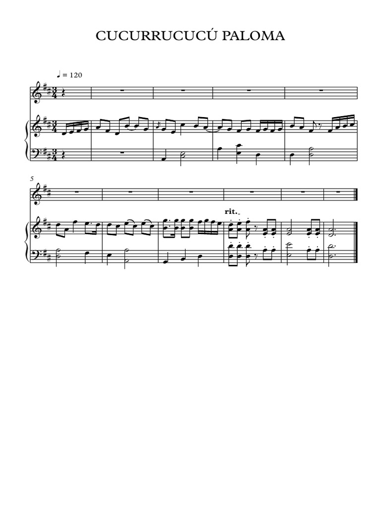 CUCURRUCUCÚ PALOMA - Partitura Completa | PDF