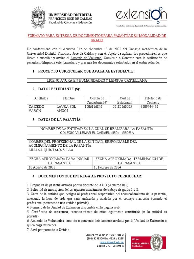 Formato de Entrega de Documentos | PDF