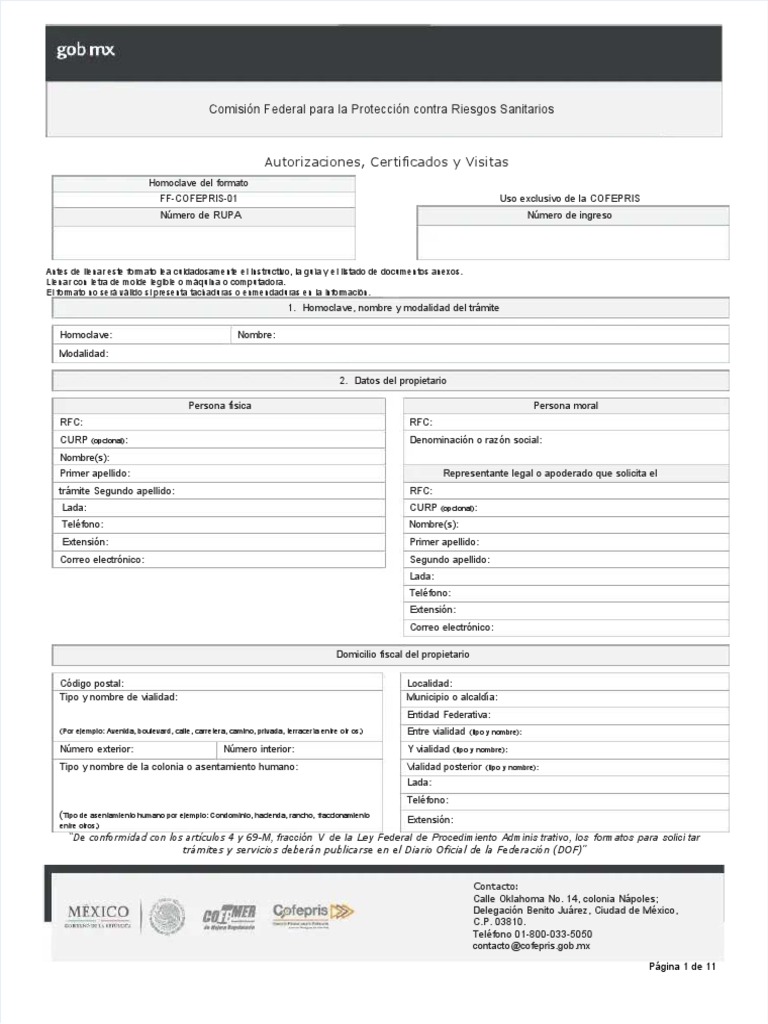 pdf-formato-autorizaciones-cofepris | PDF