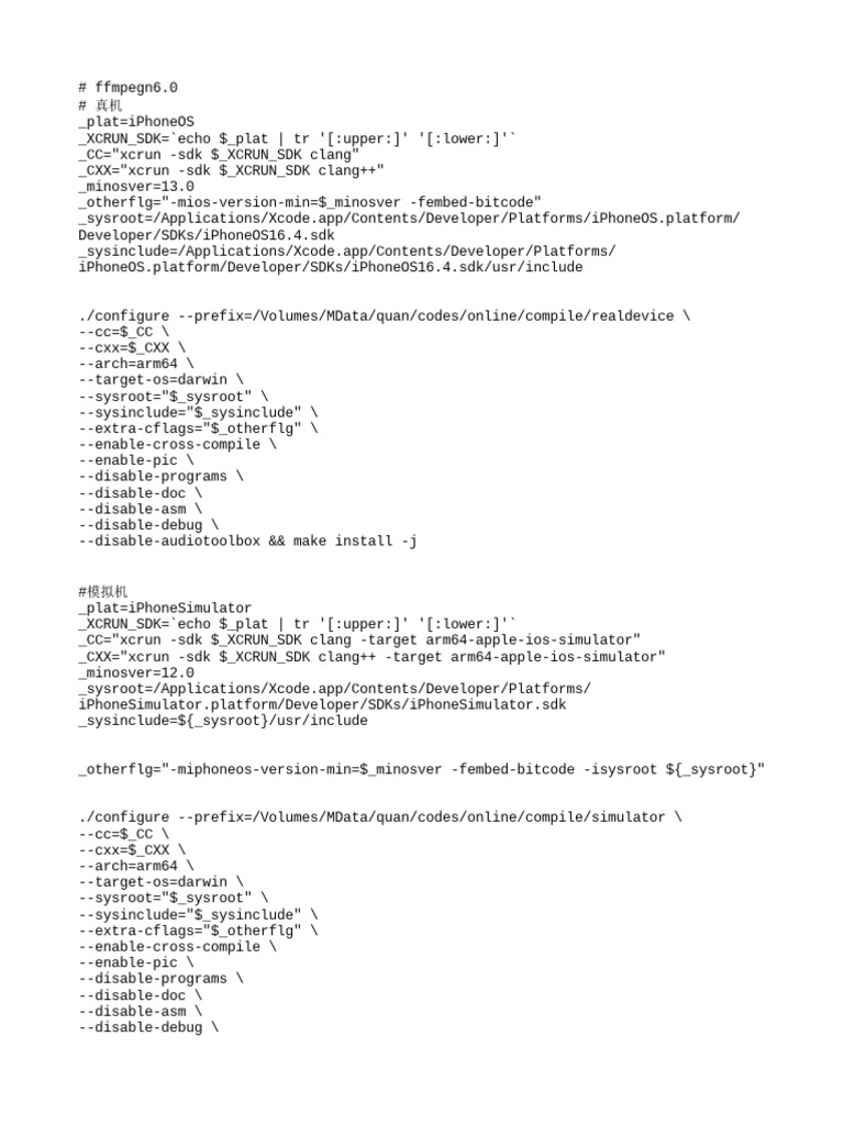 Ffmpeg Ios Make Command | PDF | Computers